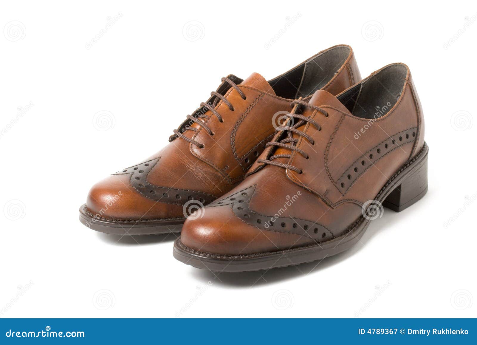 Two Brown Shoes Isolated on White Stock Image - Image of girl, heels ...