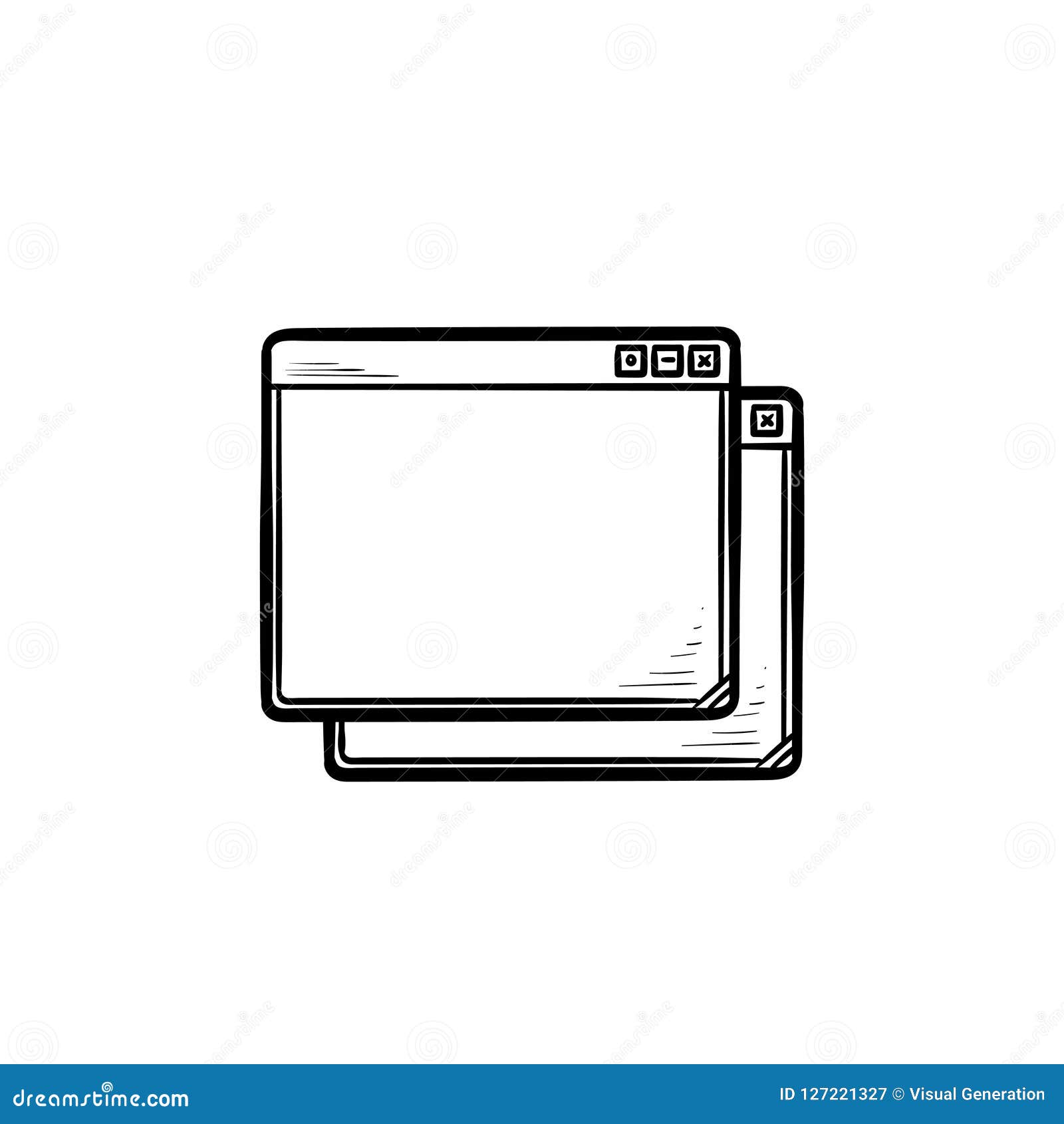 Two Browser Windows Hand Drawn Outline Doodle Icon. Stock Vector ...
