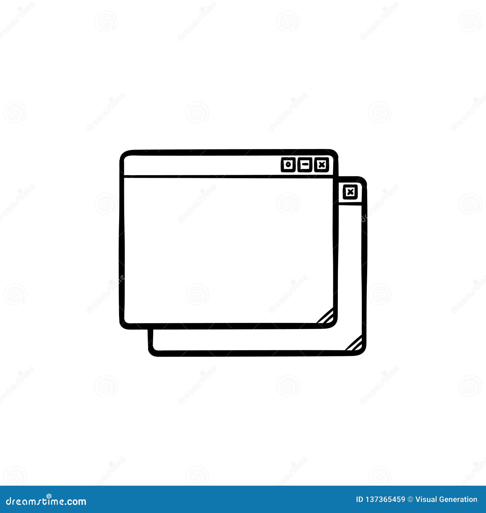 Two Browser Windows Hand Drawn Outline Doodle Icon. Stock Vector ...