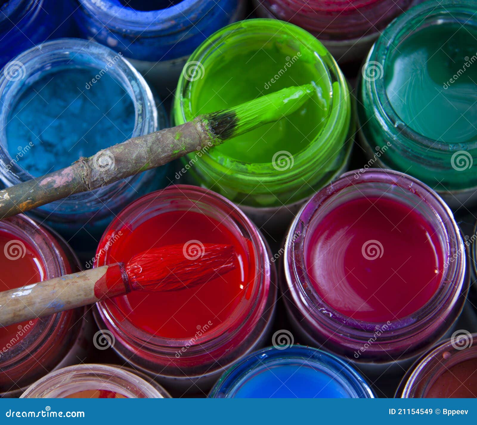 Two brushes stock image. Image of painted, print, colours - 21154549