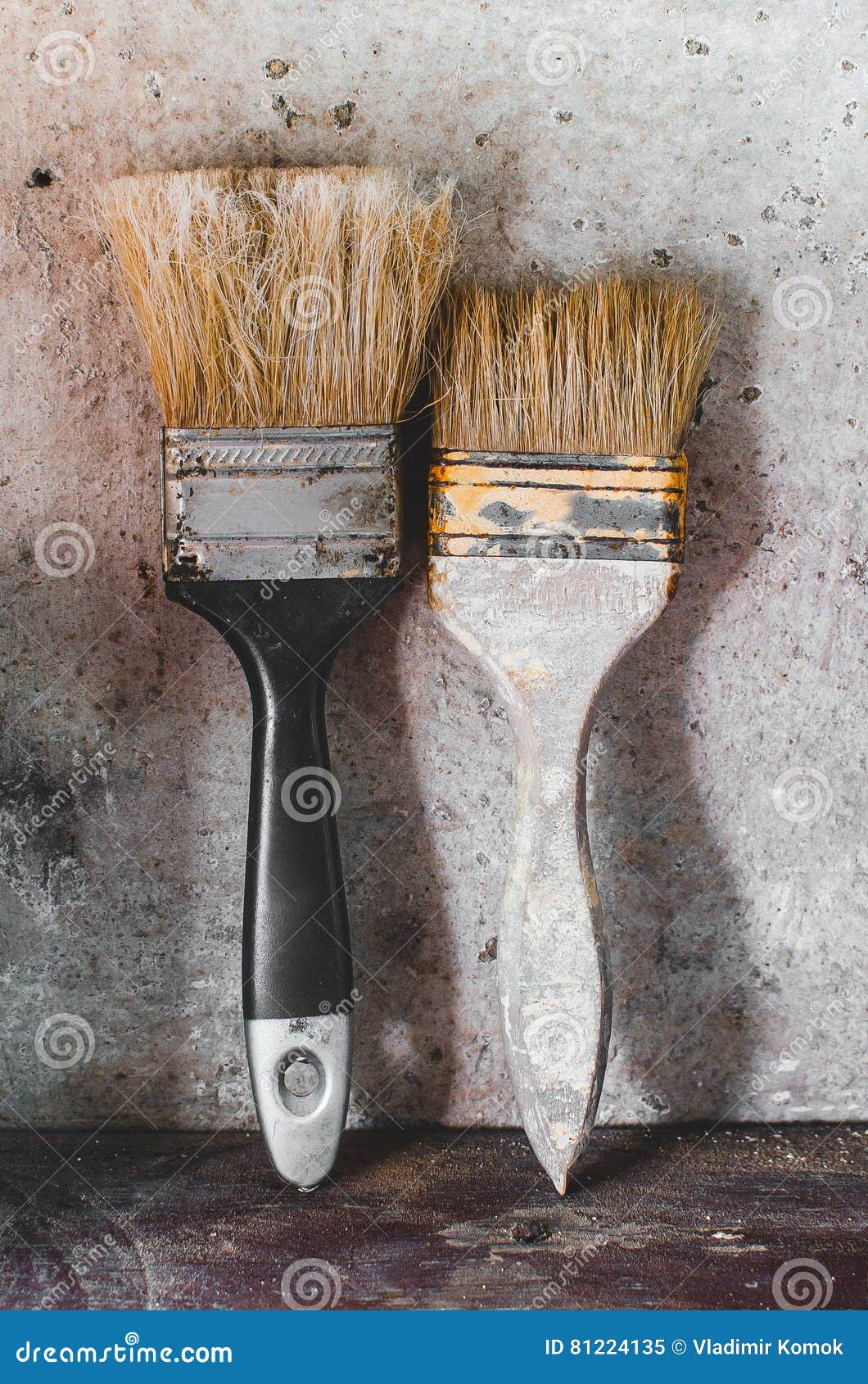 Two brushes for paint stock image. Image of color, draw - 81224135