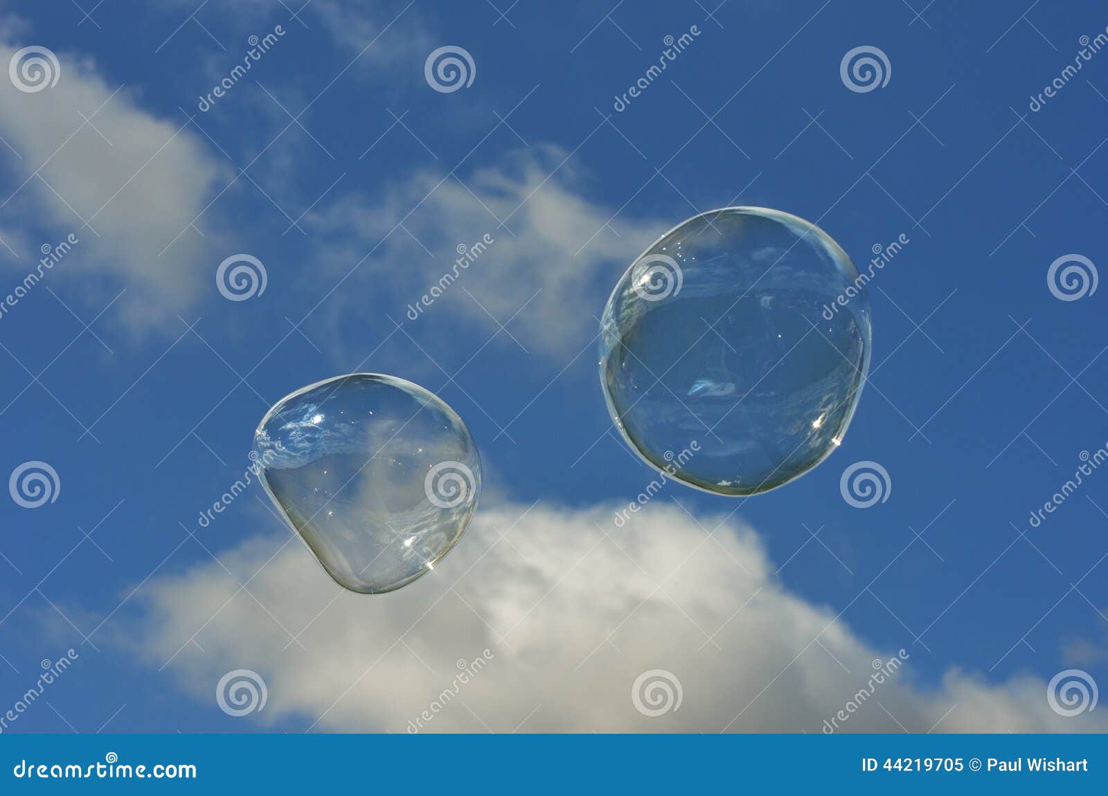 Two bubbles in sky stock image. Image of background, close - 44219705