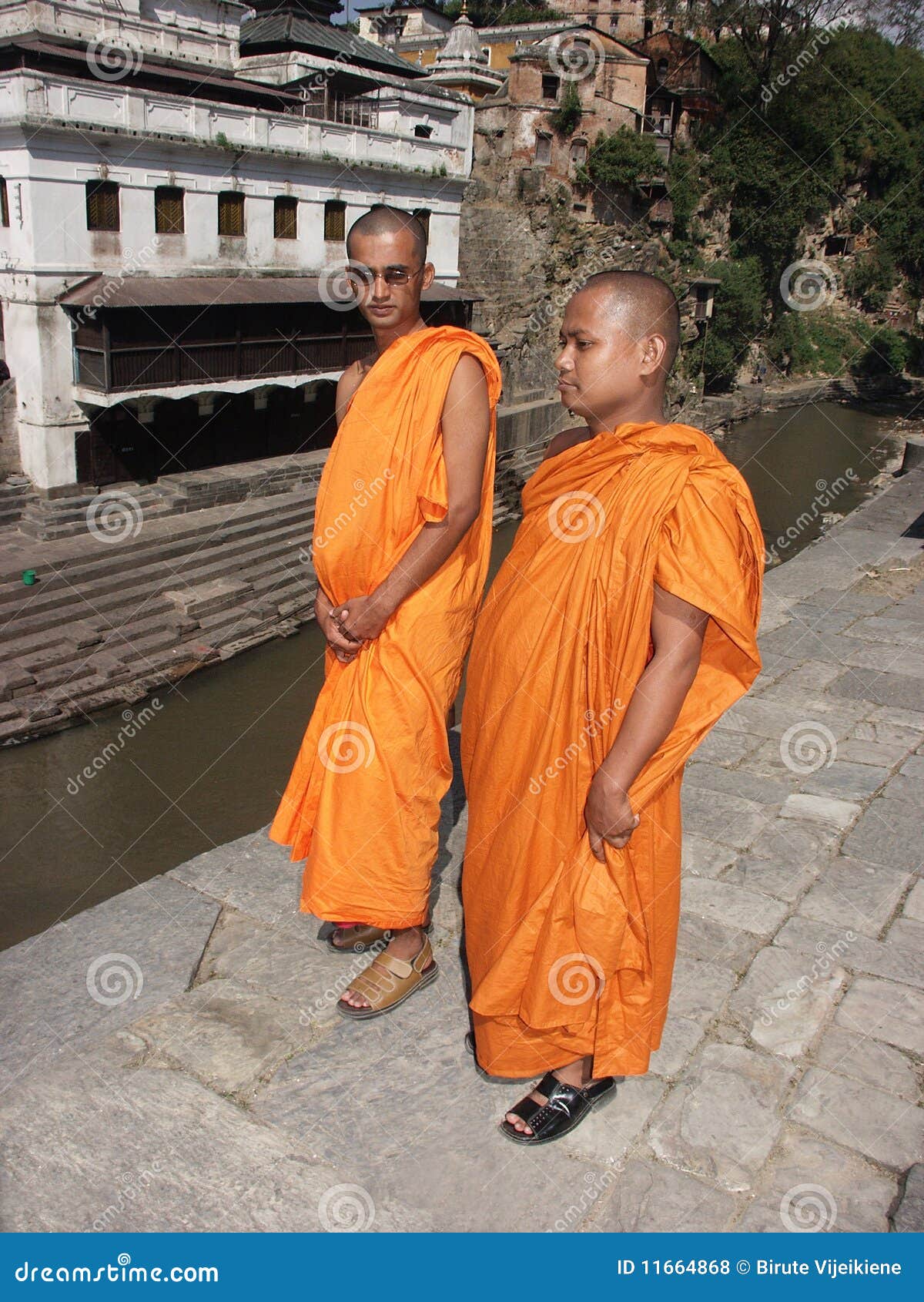 Two buddhist monks editorial stock photo. Image of pose - 11664868