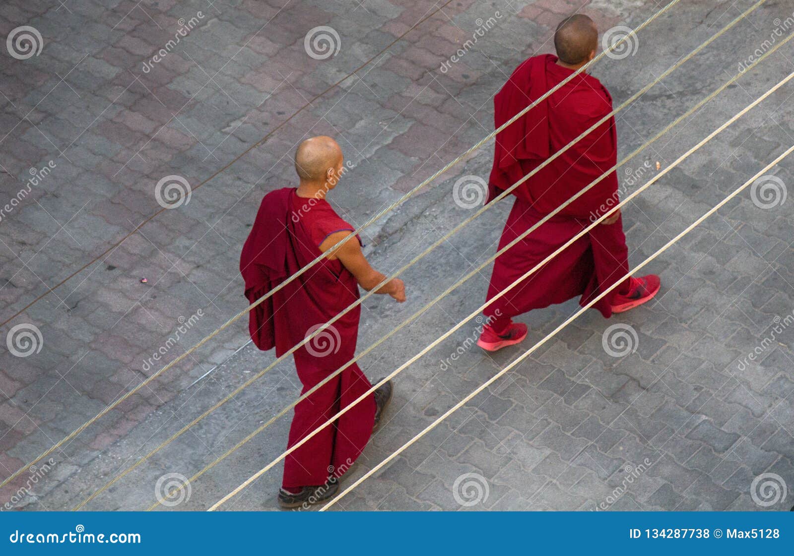 Two Buddhist monks editorial stock photo. Image of cowl - 134287738