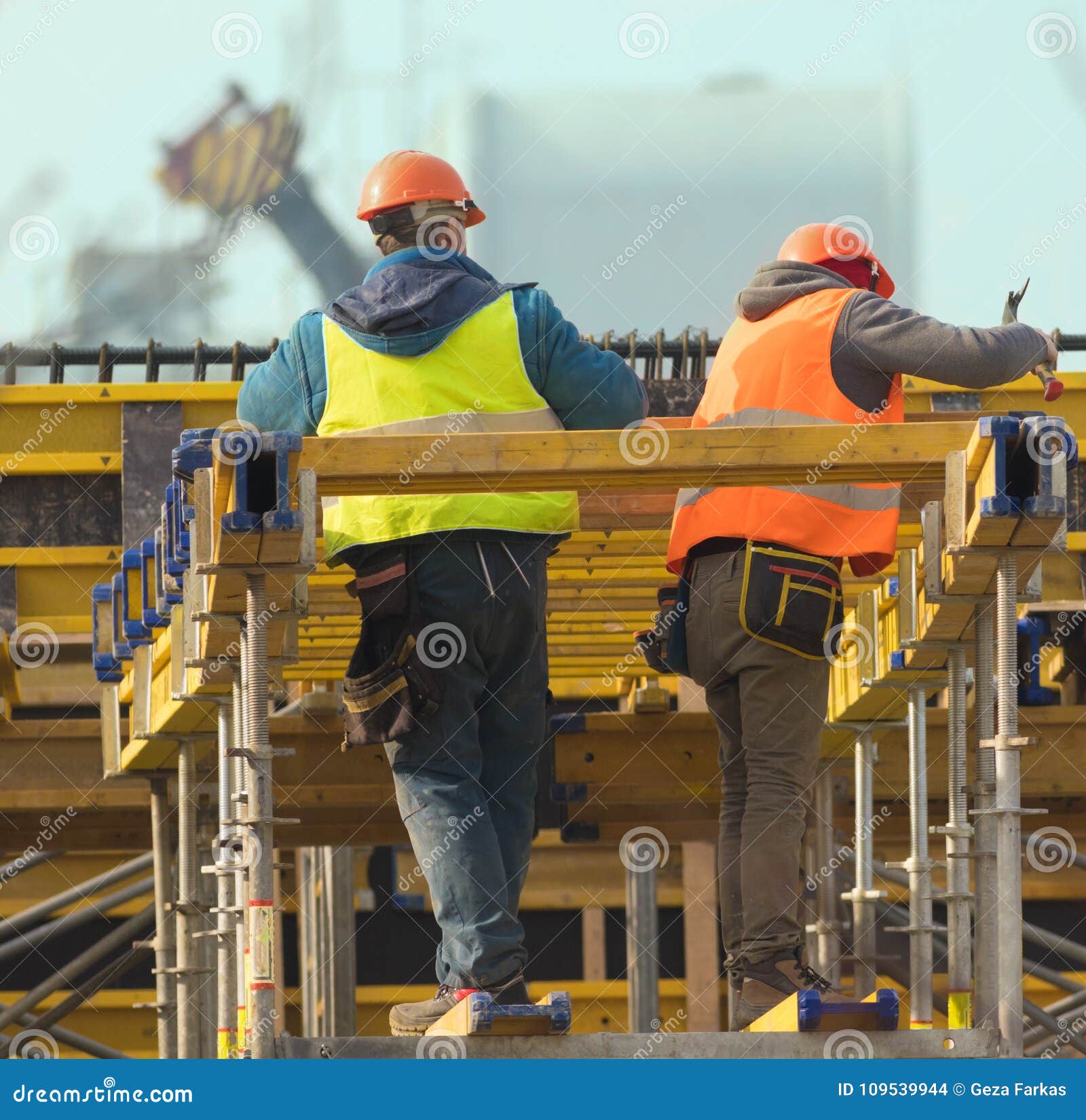 Metal Scaffolding Was Used As A Temporary Structure To Support Slab ...