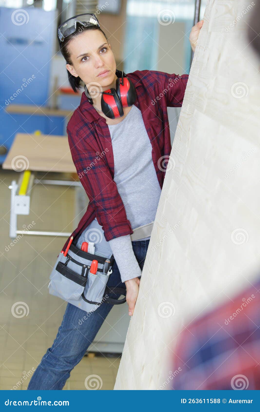 Two Builders Carrying Boards Stock Photo - Image of builder, males ...