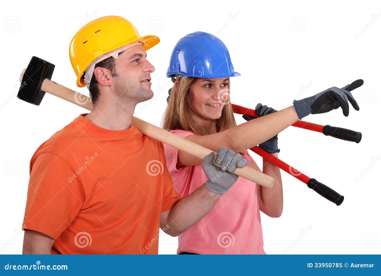 Two builders pointing stock image. Image of pointing - 33950785