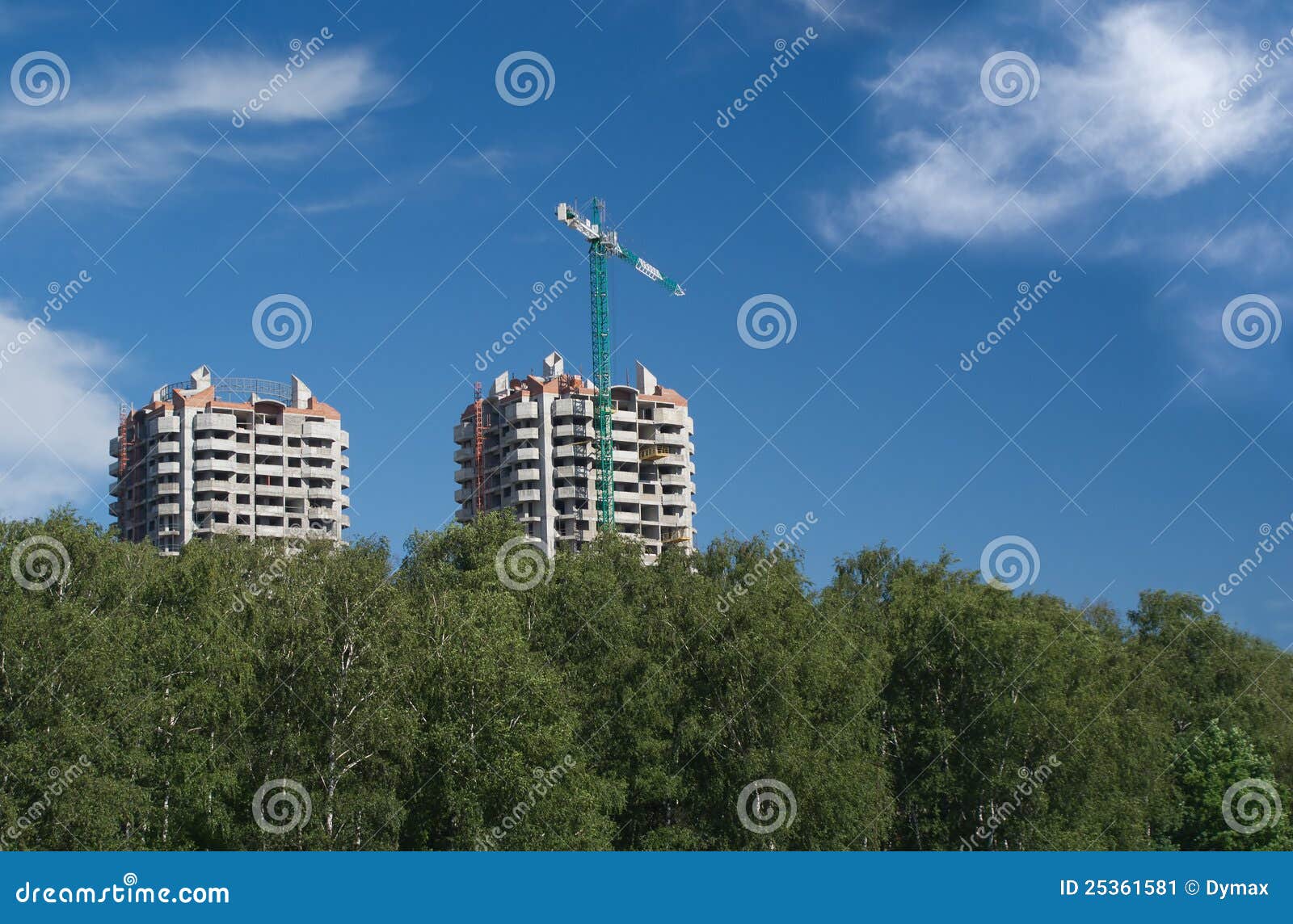 Two Building Construction in Clean Place Stock Image - Image of plant ...