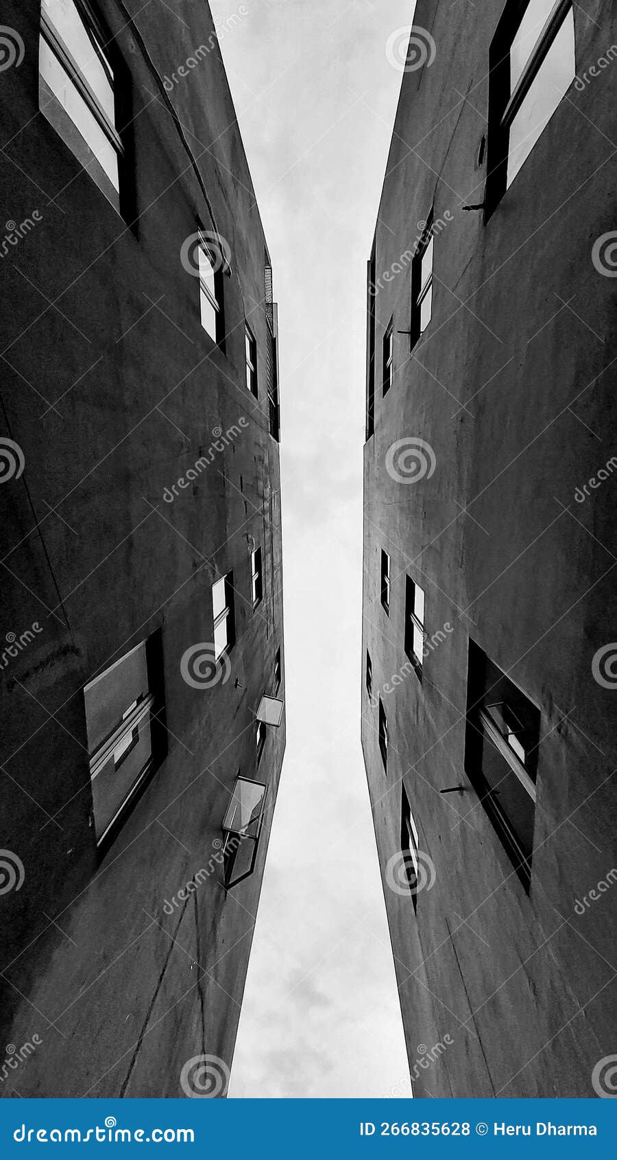 Between two buildings stock photo. Image of road, wall - 266835628
