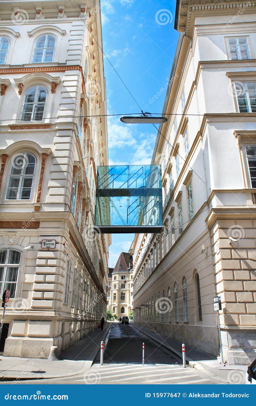 Two Buildings and the Bridge, Vienna, Austria Stock Image - Image of ...