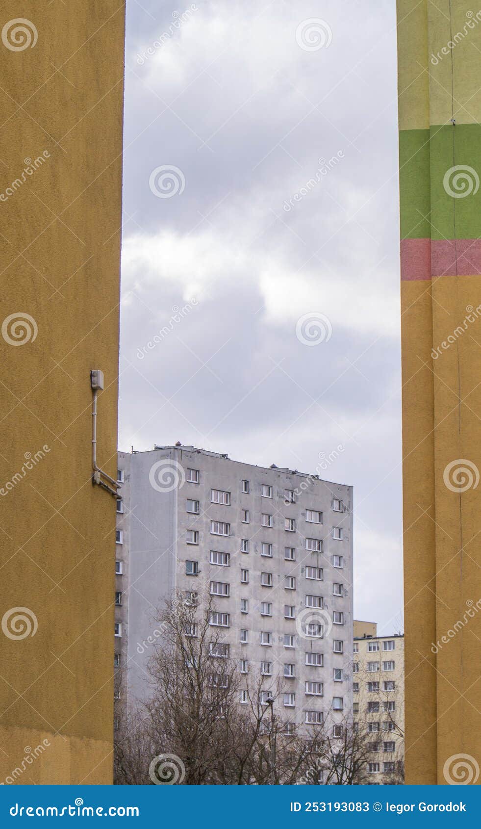 Between two buildings stock image. Image of flats, condo - 253193083