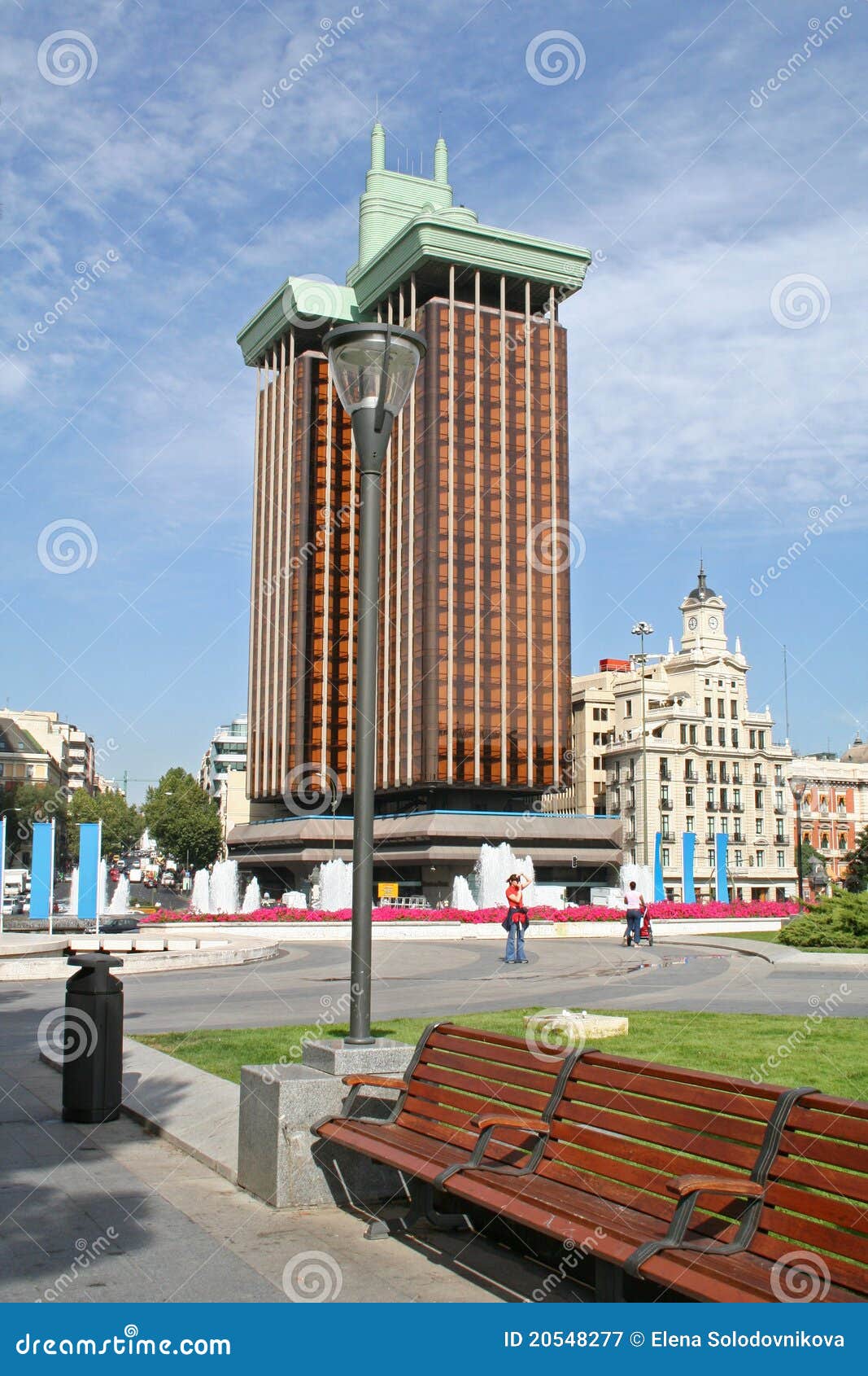 Two Buildings on the Columbus Square in Madrid Editorial Photography ...