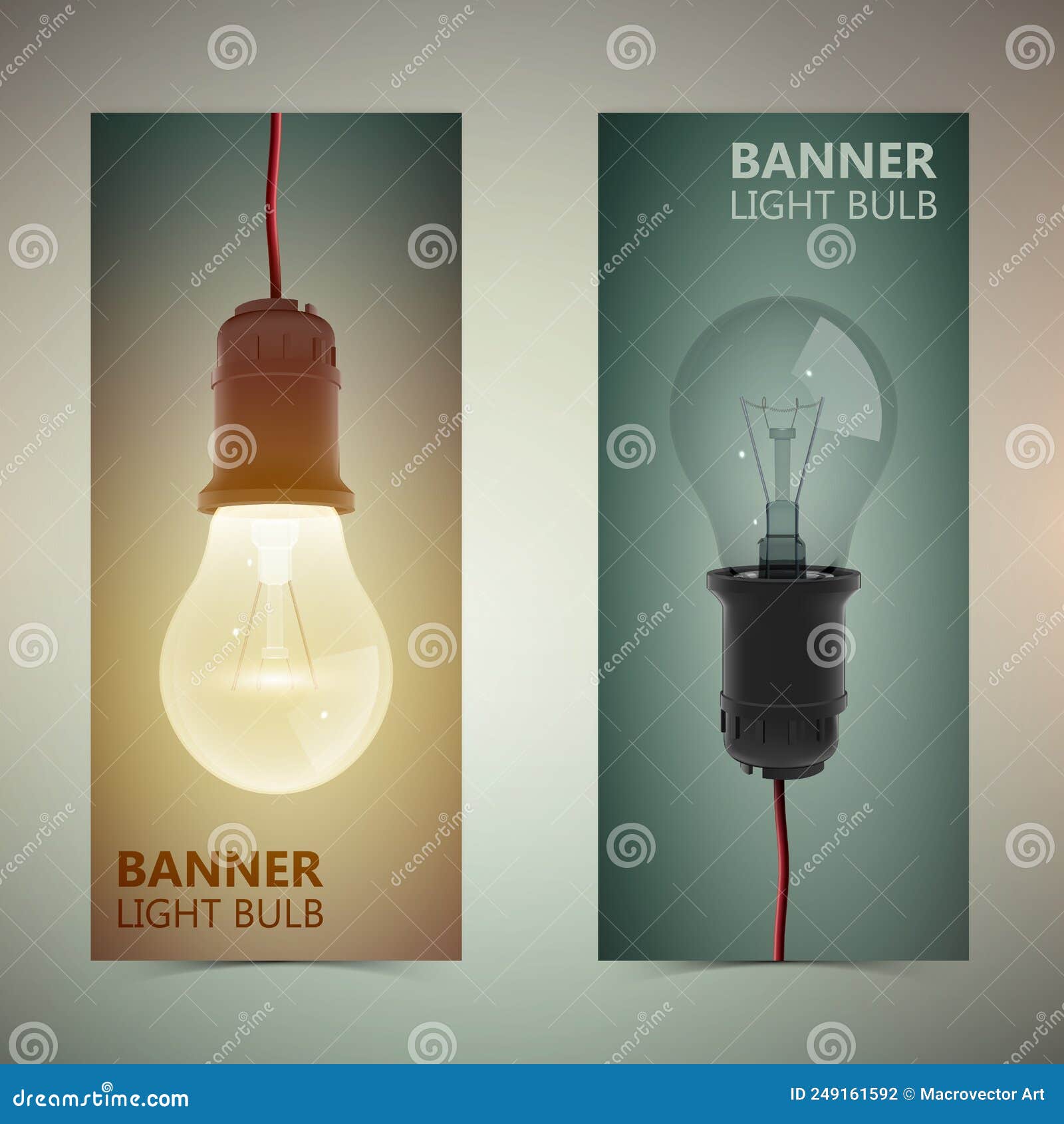 Two Bulb Banner Set stock vector. Illustration of equipment - 249161592