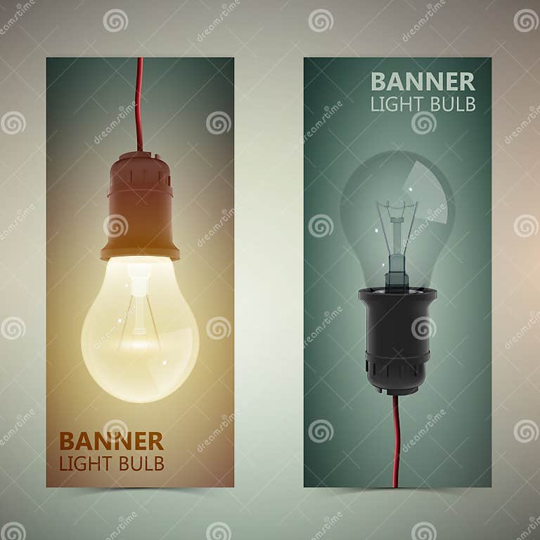 Two Bulb Banner Set stock vector. Illustration of equipment - 249161592