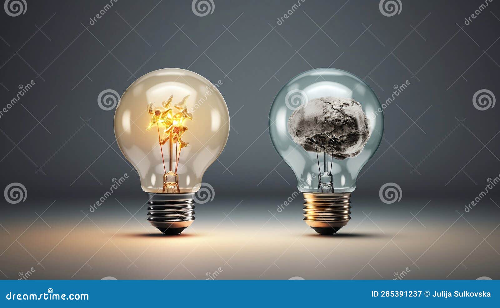 Two Bulbs, One Light Bulb, One Environment Pollution, Generative AI ...