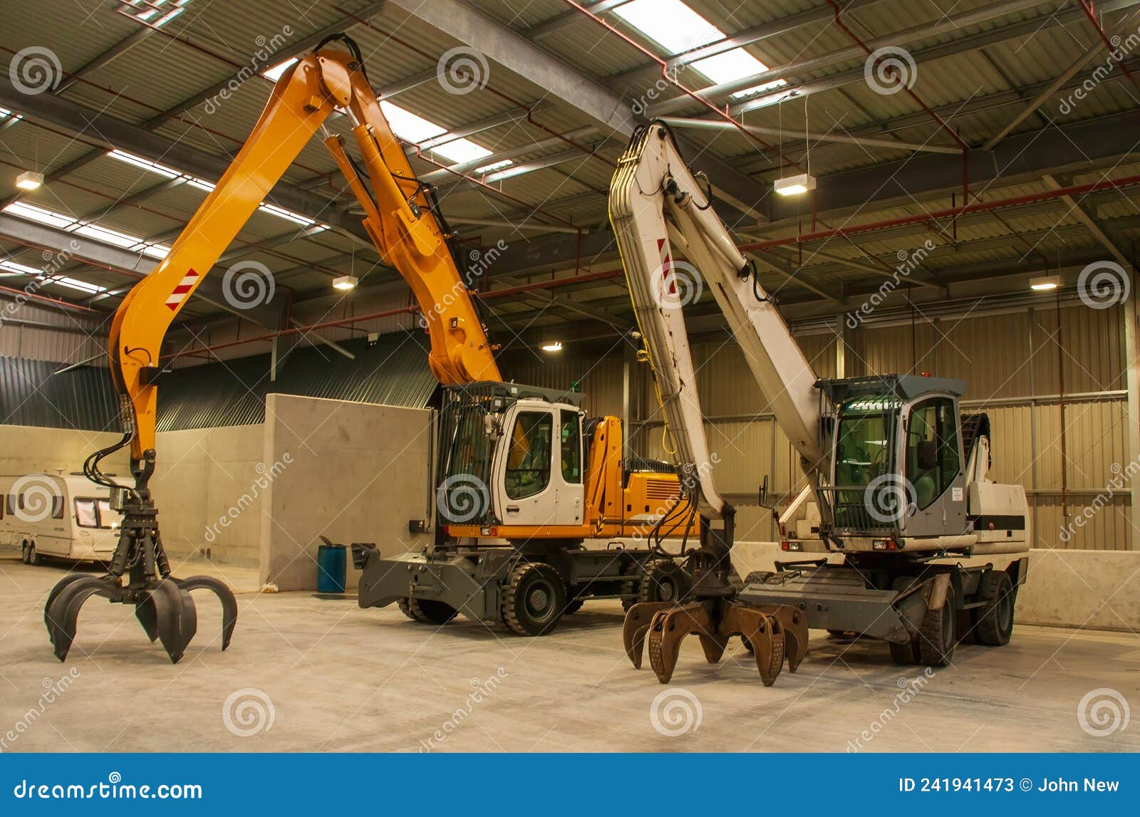 Two Bulk Handler Mobile Cranes in a Warehouse Editorial Stock Photo ...