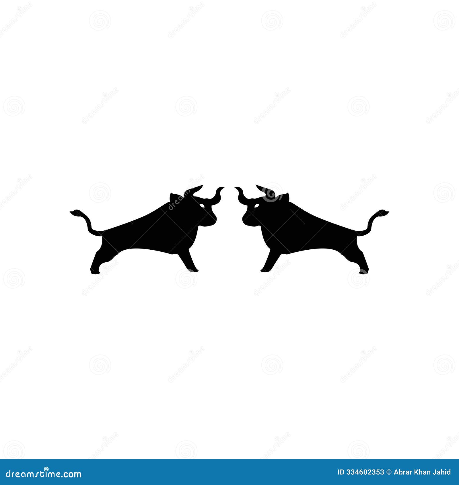 Two Bull Animal Vector Logo Design . Icon Logo Stock Vector ...