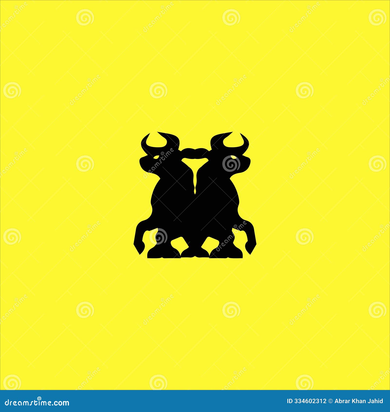 Two Bull Fighting Bull Animal Logo Stock Vector - Illustration of fight ...