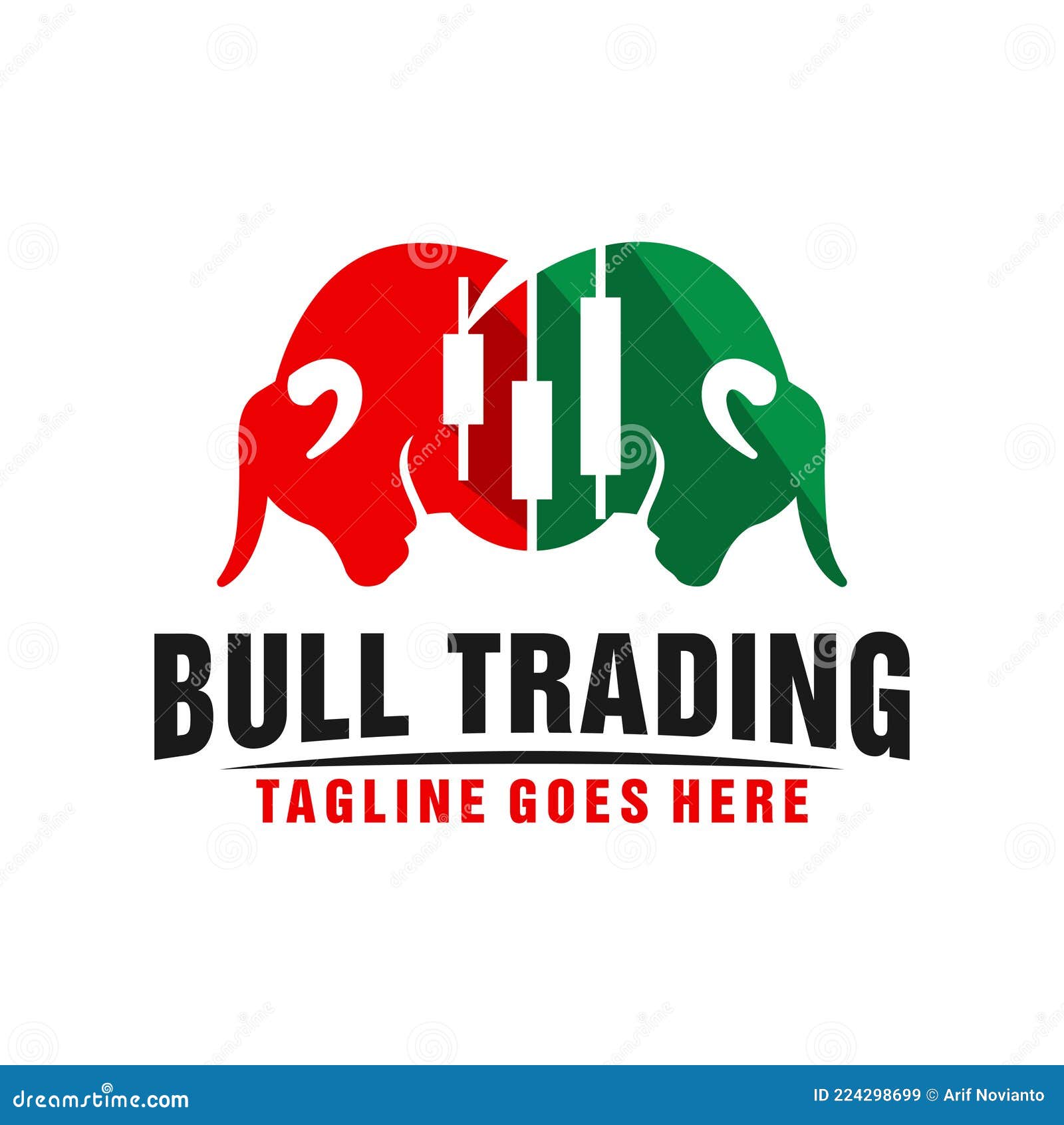 Two Bull Heads Logo Trading Business Stock Vector - Illustration of ...