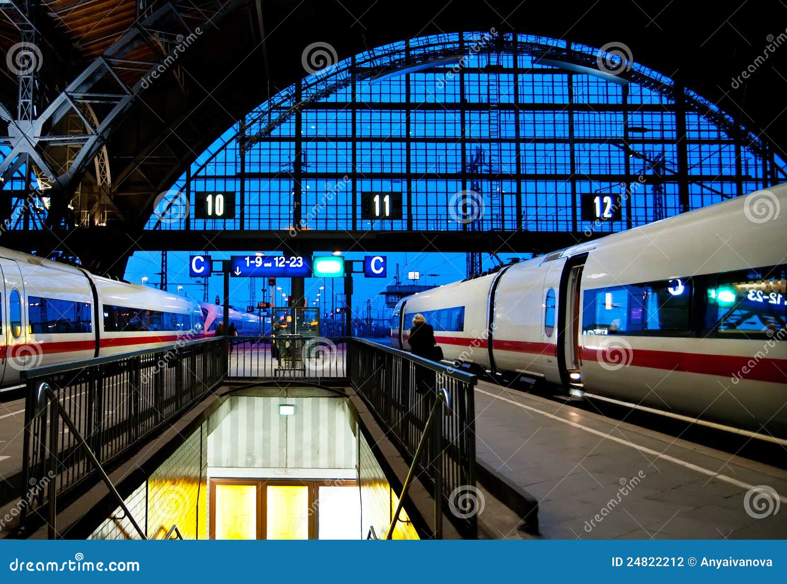 Two Bullet Trains at Leipzig Train Station Stock Photo - Image of ...