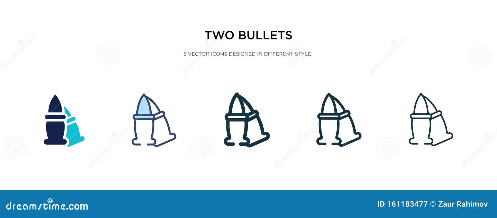 Two Bullets Icon in Different Style Vector Illustration. Two Colored ...