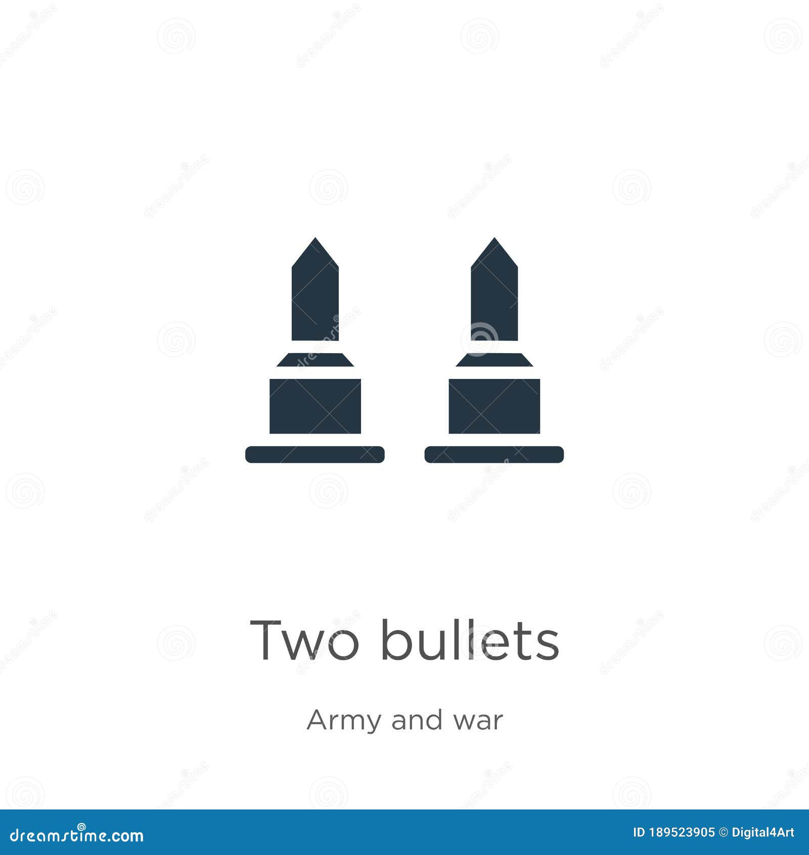 Two Bullets Icon Vector. Trendy Flat Two Bullets Icon from Army and War ...