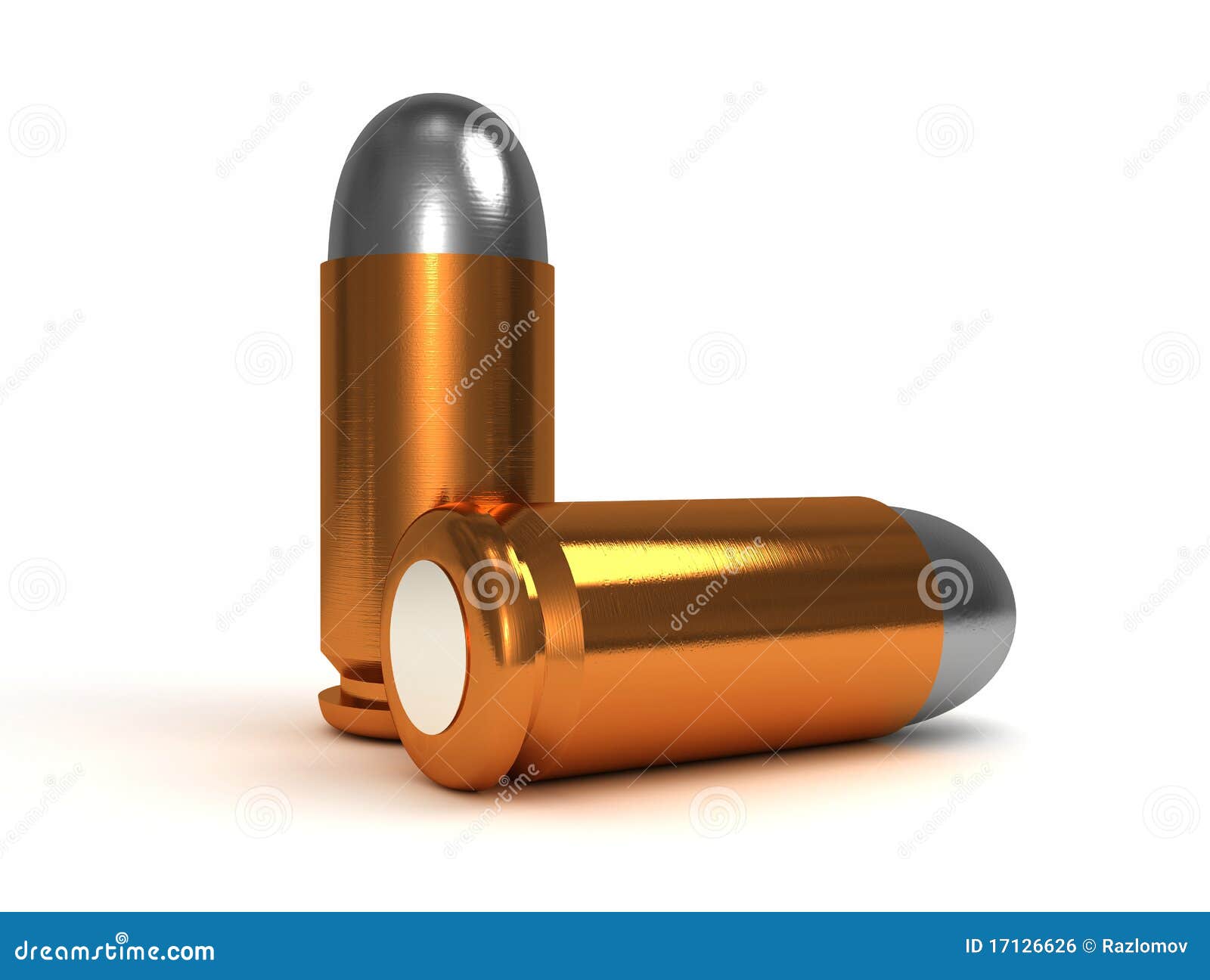 Two Bullets Isolated on White Stock Illustration - Illustration of ...