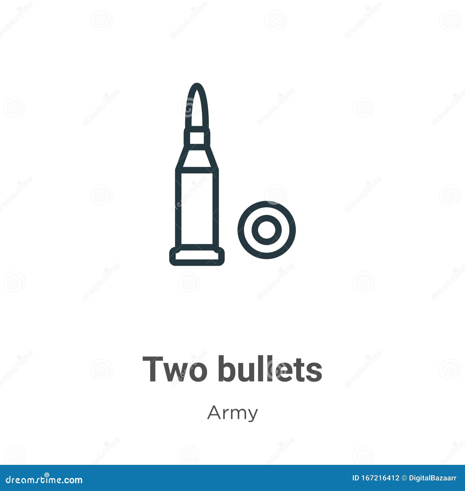 Bullets Thin Line Icon. Weapon Bullet Cartridge, Gunshot Ammunition ...