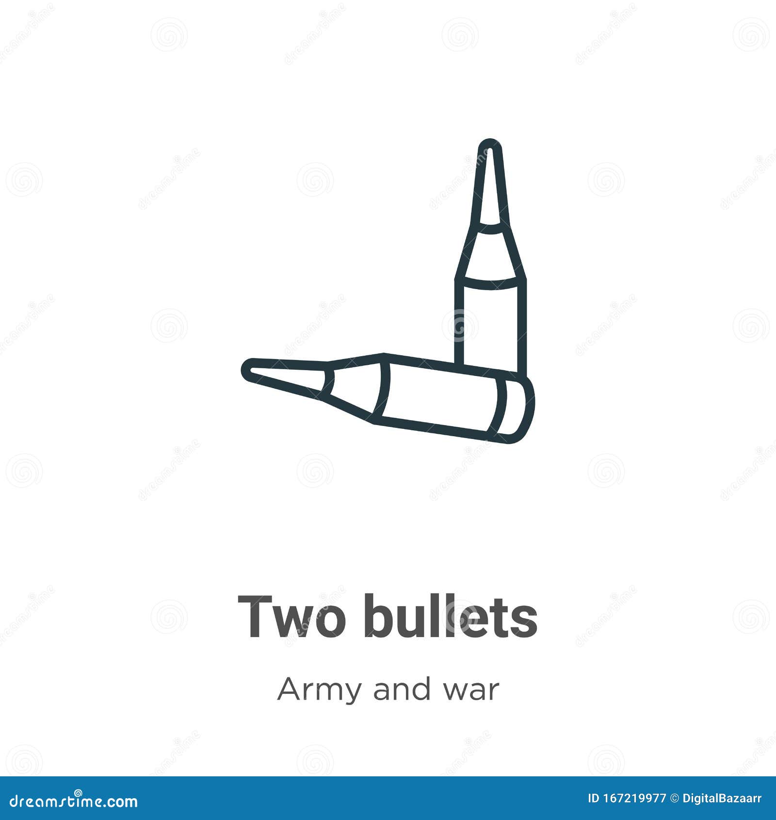 Two Bullets Outline Vector Icon. Thin Line Black Two Bullets Icon, Flat ...
