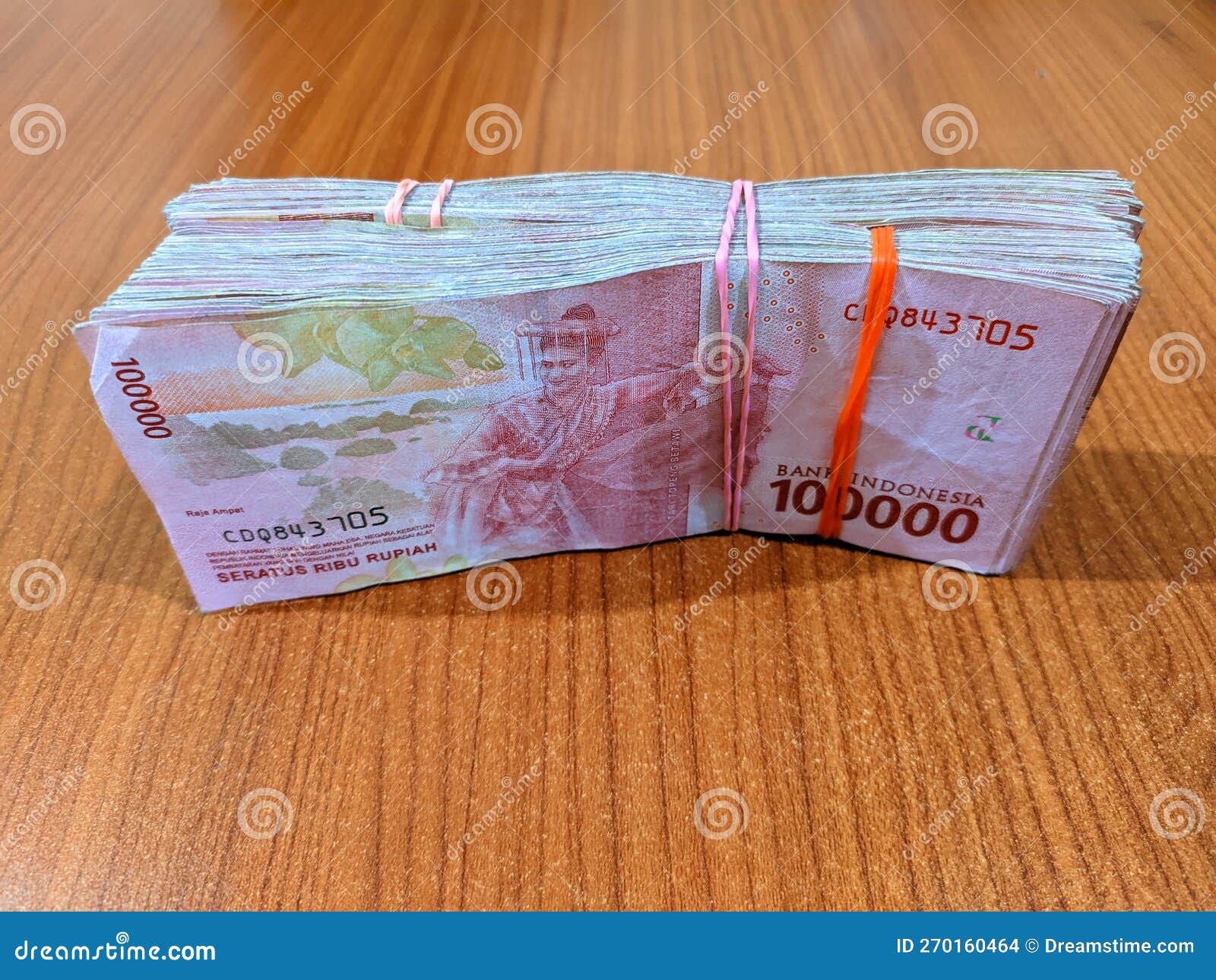 Two Bundles of Indonesian Rupiah Banknote Stock Photo - Image of ...