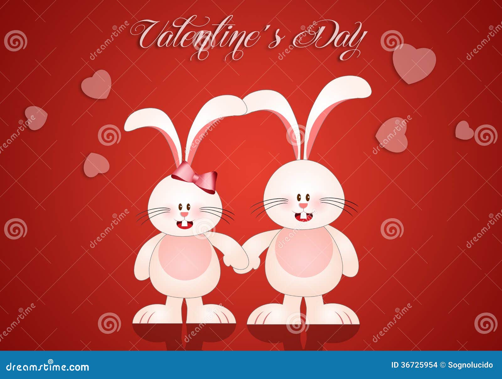 Two bunnies in love stock illustration. Illustration of heart - 36725954