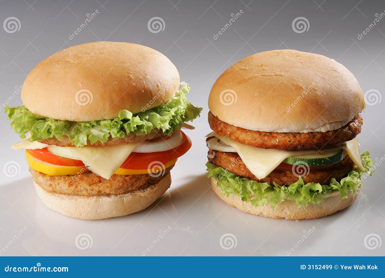 Two Burgers Royalty Free Stock Images - Image: 3152499
