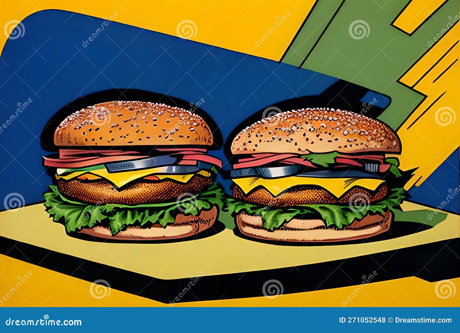 Hot Burgers Vintage Restaurant Sign Cartoon Vector | CartoonDealer.com ...