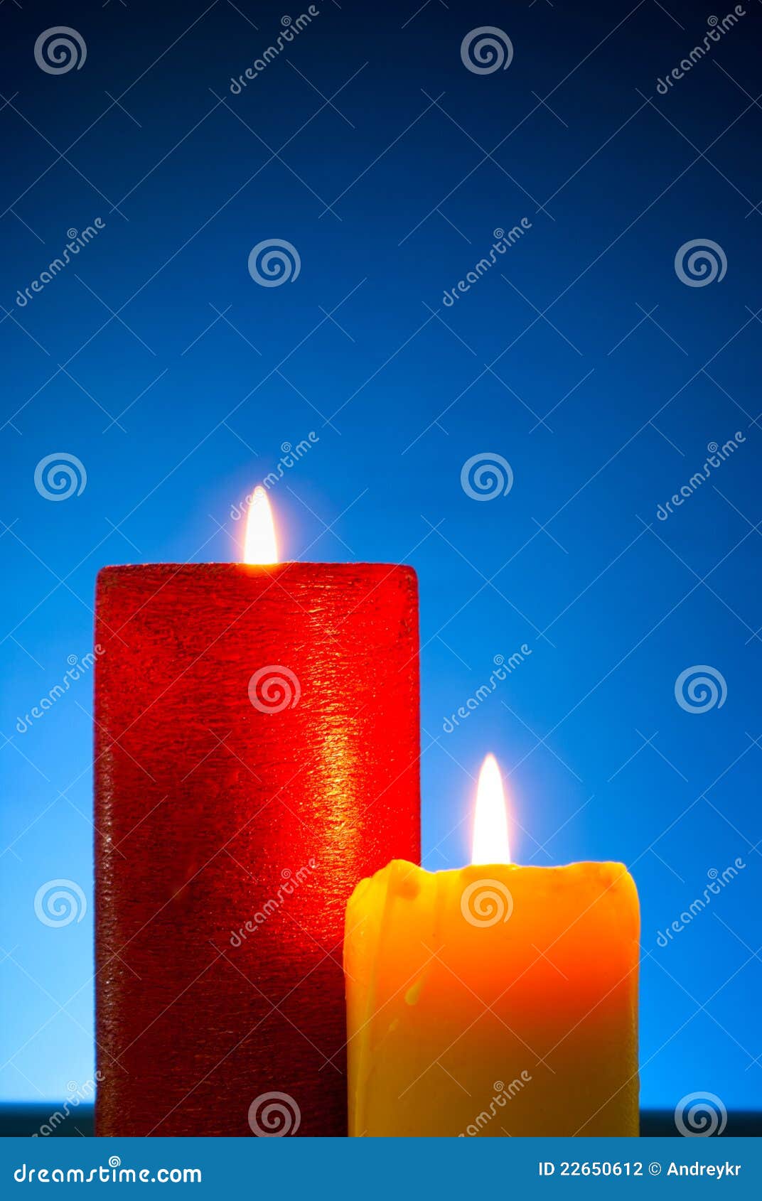 Two Burning Colourful Candles Stock Photo - Image of decoration ...