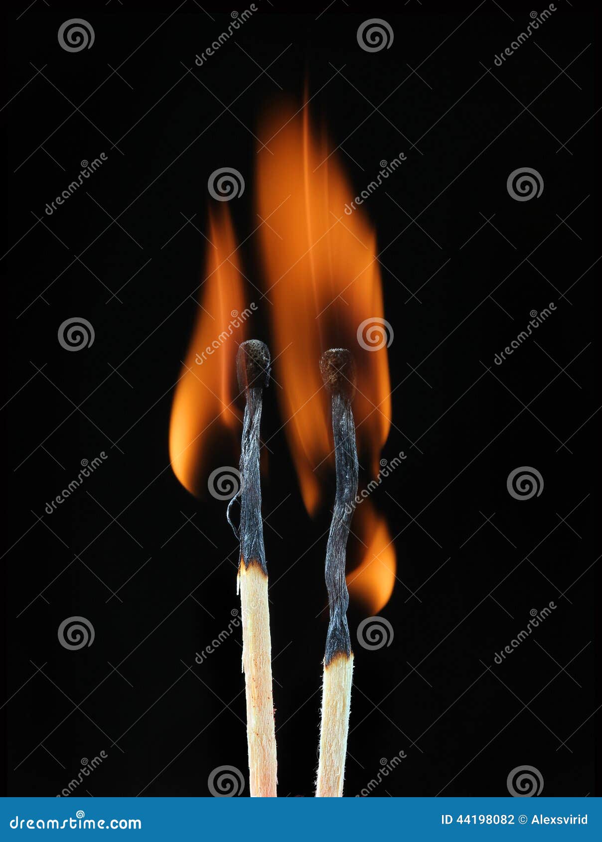 Two burning match stock photo. Image of color, black - 44198082