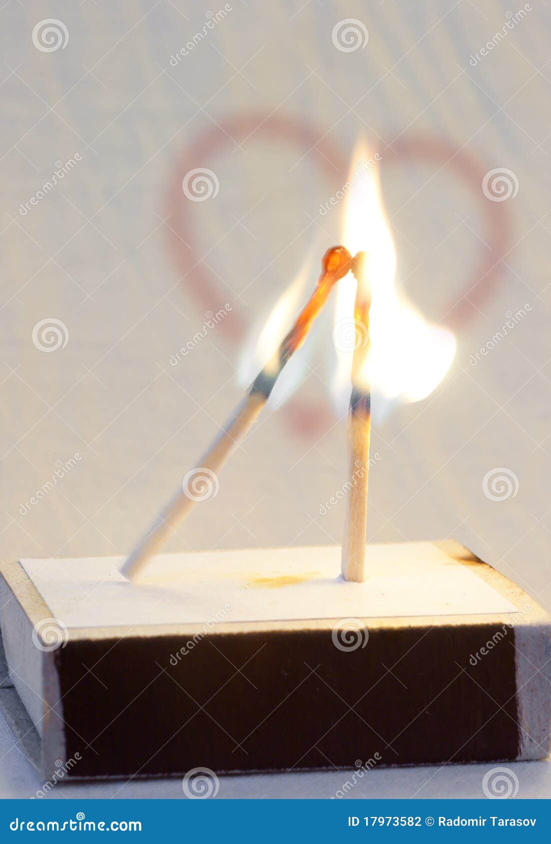 Two burning matches stock photo. Image of valentine, concept - 17973582