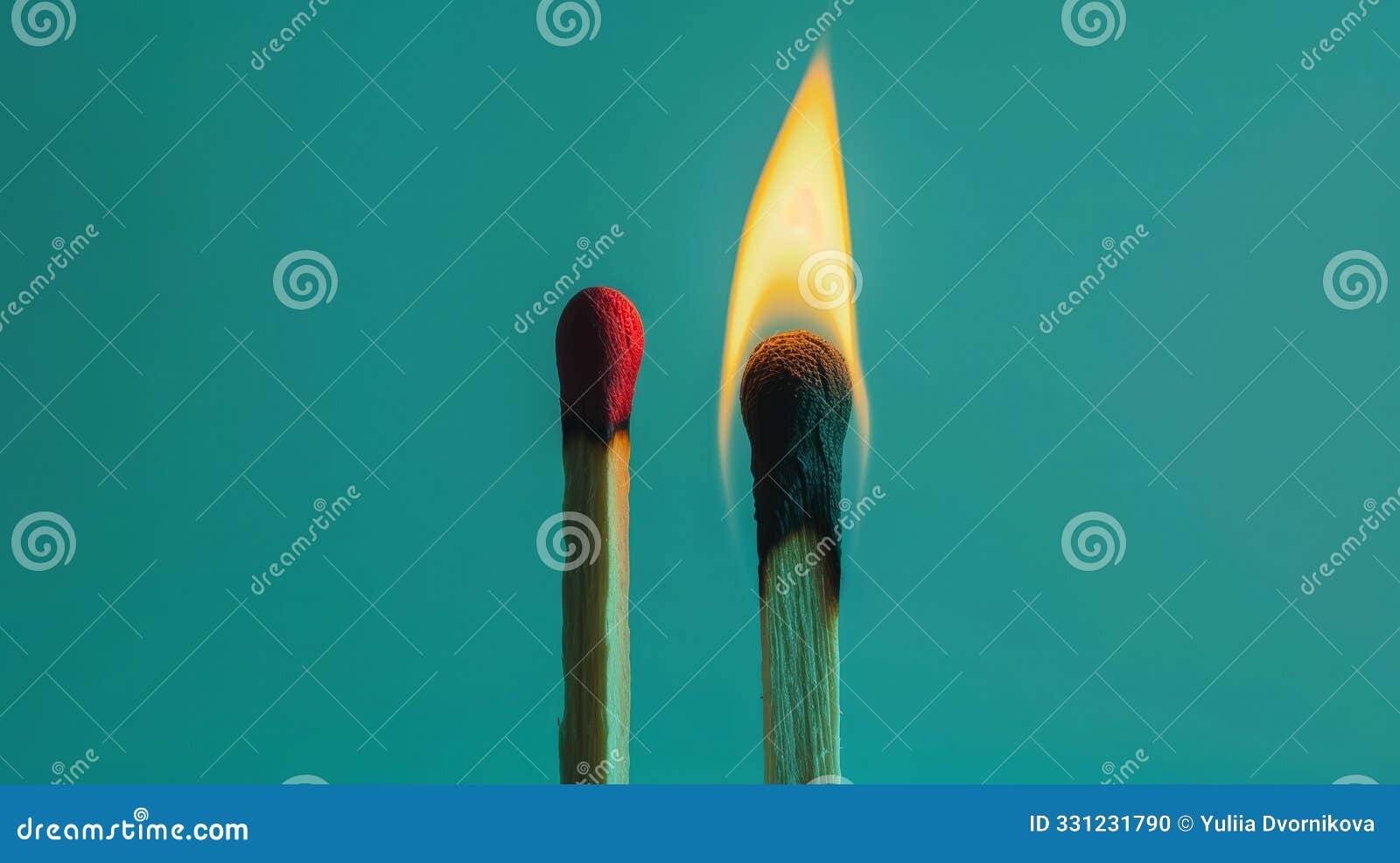 Two Burning Matches on Pastel Blue Background, Ideas, Emotional Burnout ...