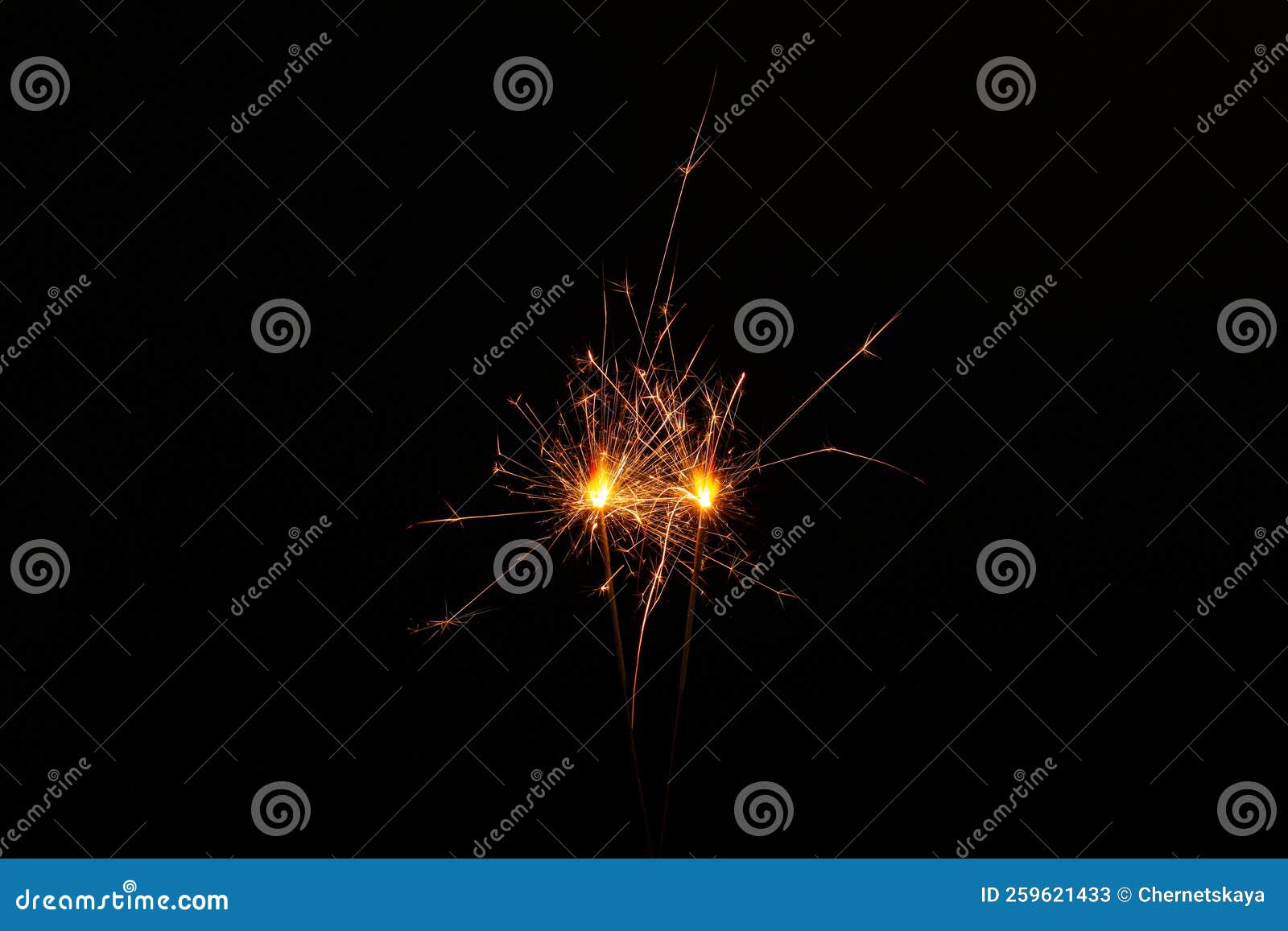 Two Burning Sparkler Sticks on Black Background Stock Image - Image of bright, black: 259621433