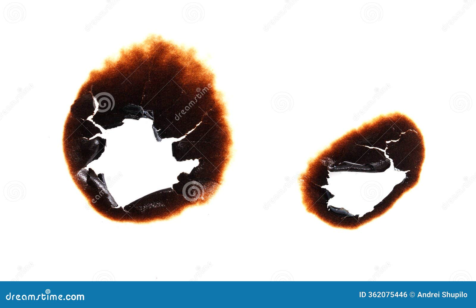 Two Burnt Spots on a White Background Stock Illustration - Illustration ...