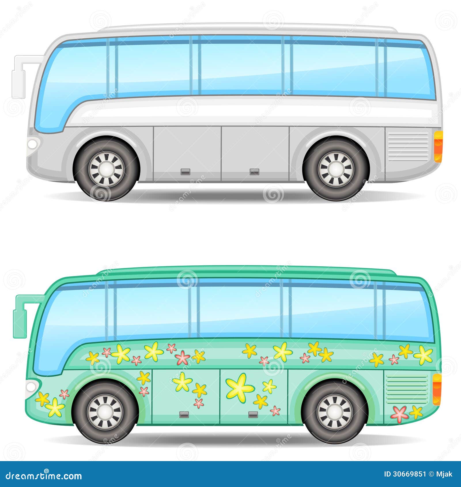 Two buses stock vector. Illustration of tourism, trip - 30669851