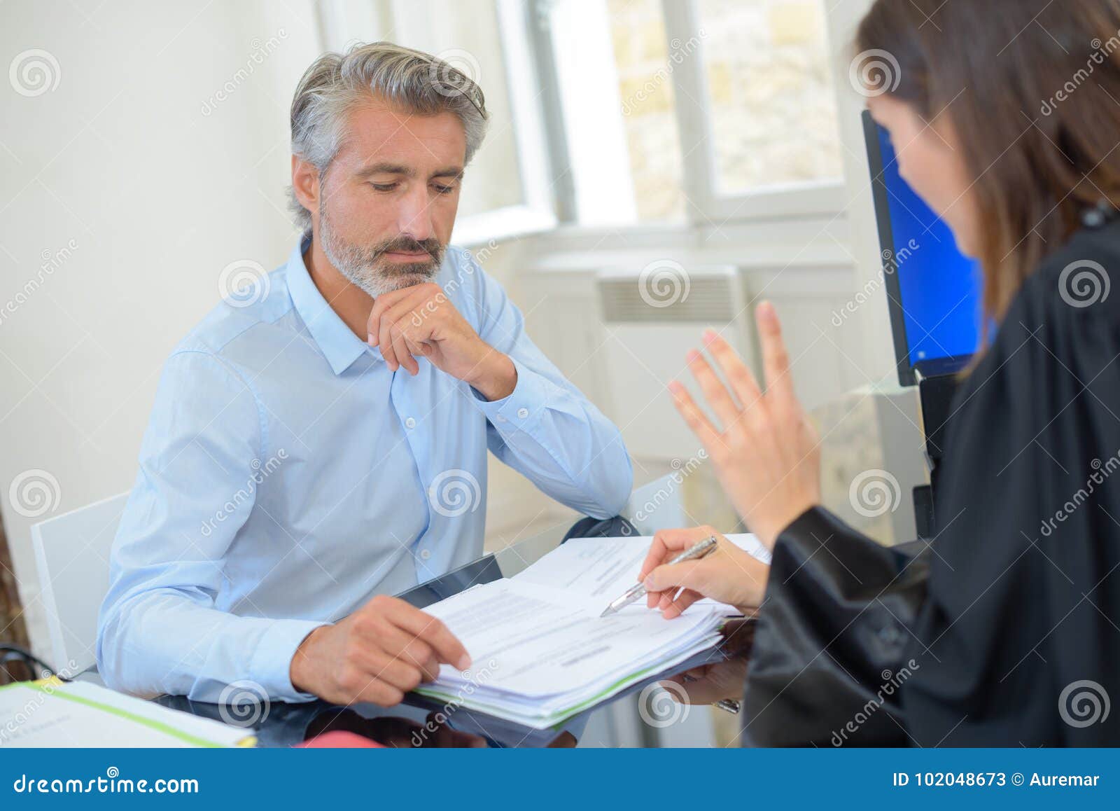 Two Busines People Negotiating in Office Stock Image - Image of ...