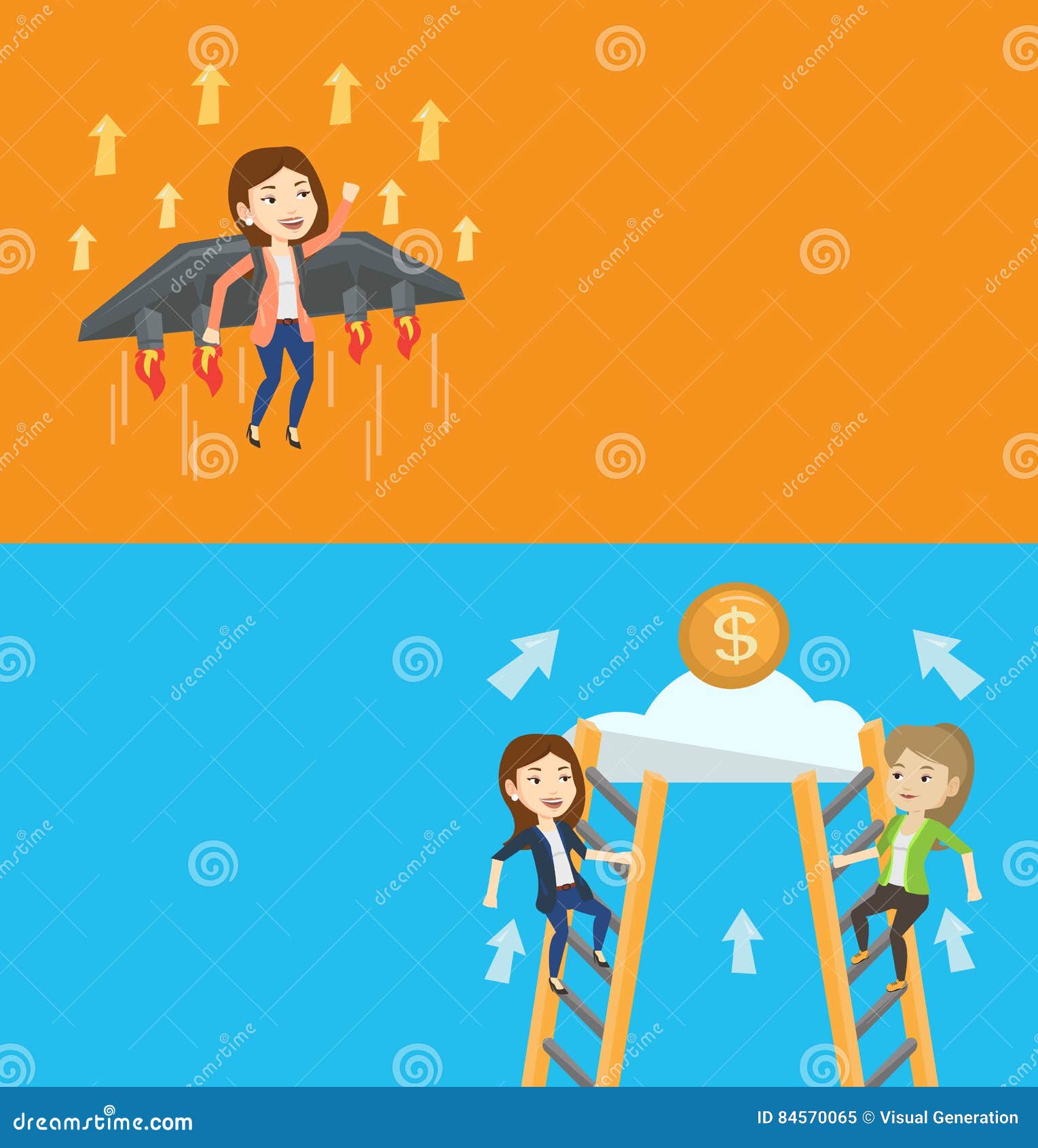 Two Business Banners with Space for Text. Stock Vector - Illustration ...