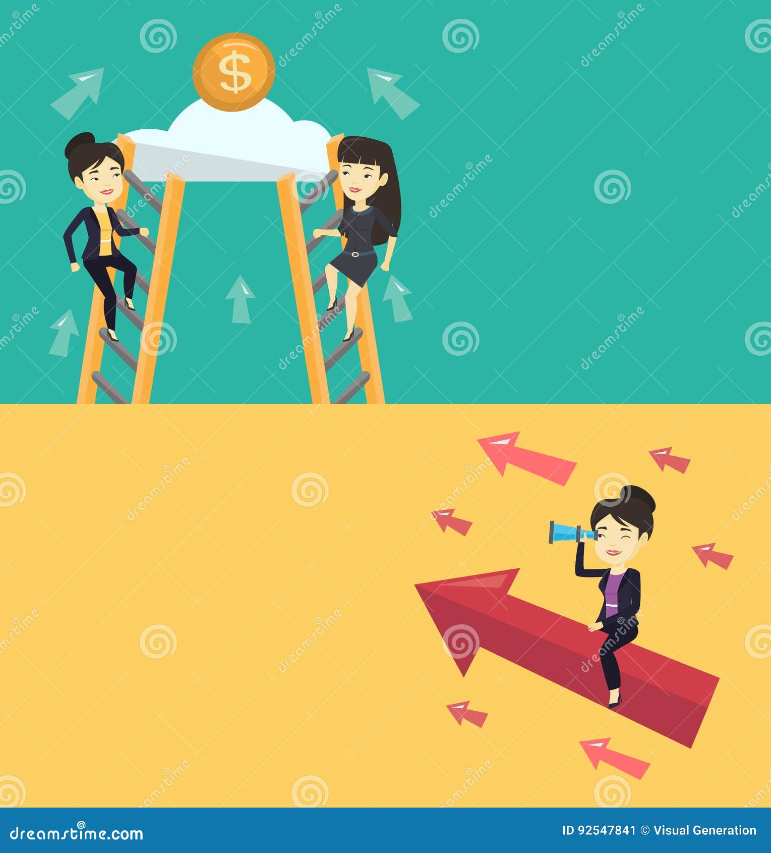 Two Business Banners with Space for Text. Stock Vector - Illustration ...