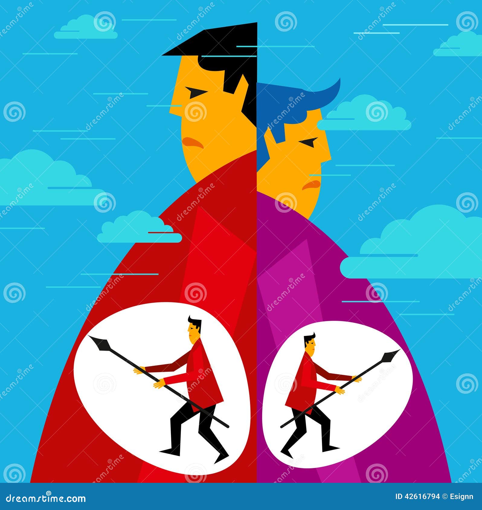 Two Business Break-up with Business Deal Stock Vector - Illustration of ...