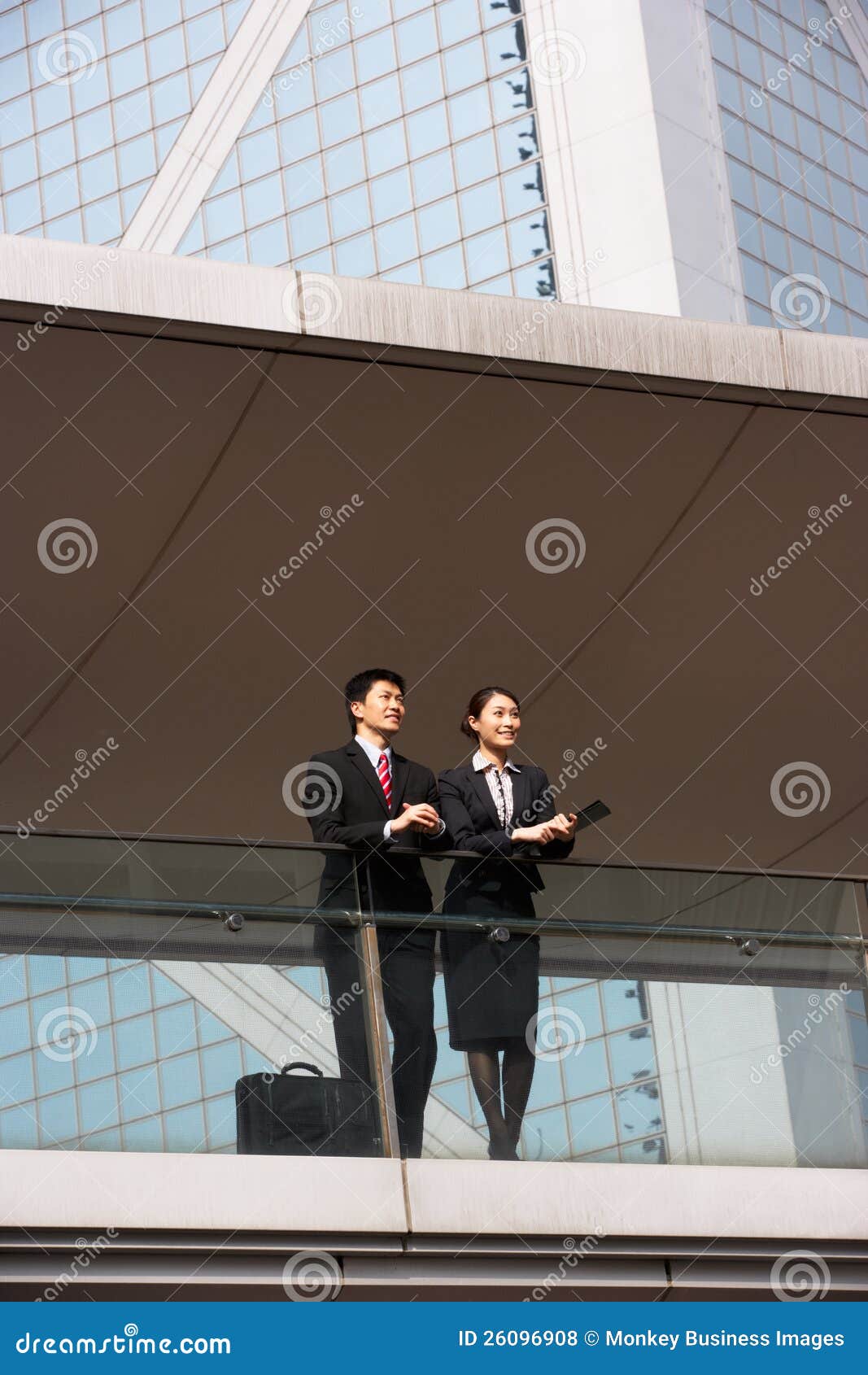 Two Business Colleagues Chatting Outside Stock Photo - Image of asia ...