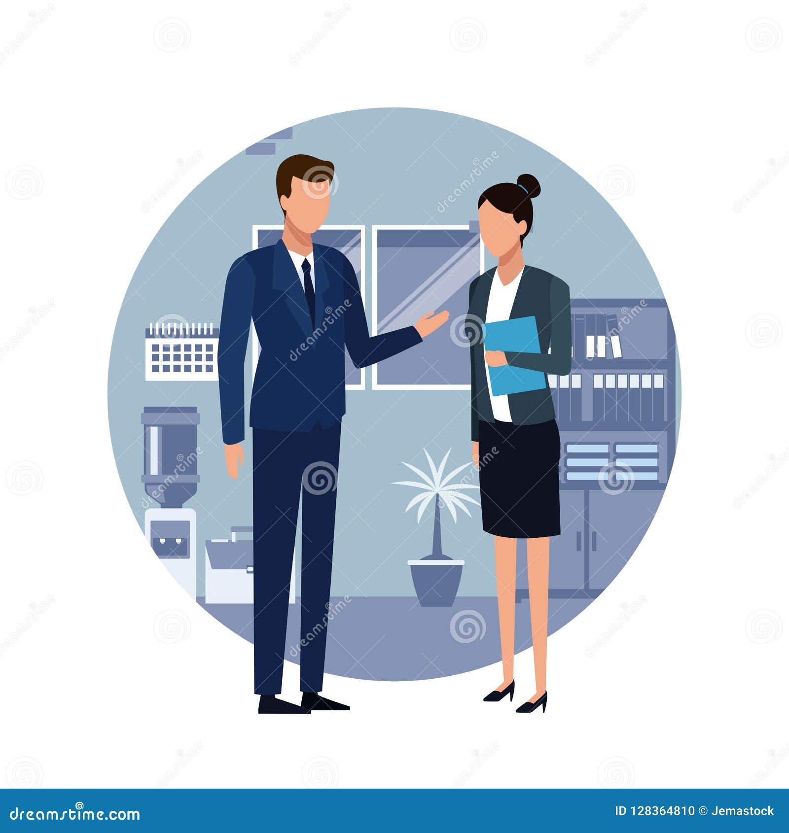 Two Business Colleagues Discussing Work Stock Vector - Illustration of ... Two Business Colleagues Discussing Work Stock Vector - Illustration of ...