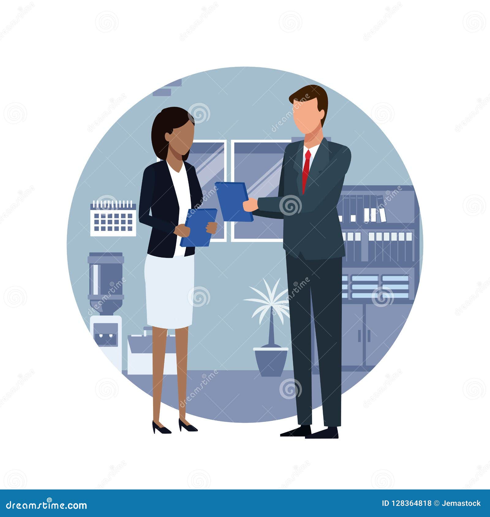 Two Business Colleagues Discussing Work Stock Vector - Illustration of ... Two Business Colleagues Discussing Work Stock Vector - Illustration of ...