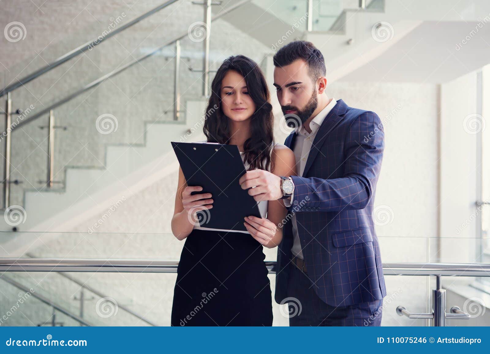 Two Business Colleagues Talk about Work Outside Office. Stock Photo ...