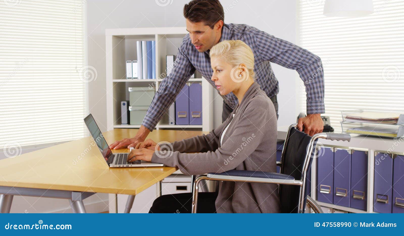 Two Business Colleagues Working at Desk Stock Photo - Image of computer ...