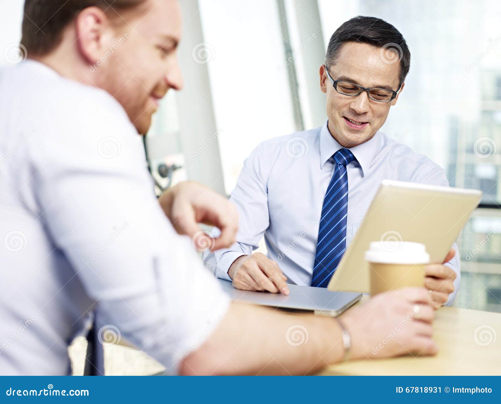 Two Business Executive Talking in Office Stock Image - Image of america ...